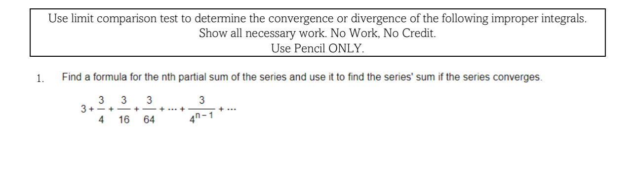 Solved Use Limit Comparison Test To Determine The