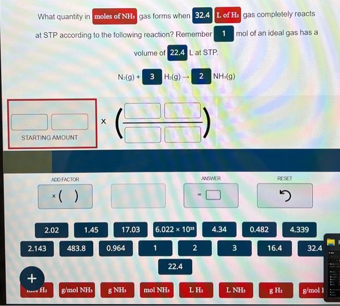 Solved What quantity in gas forms when 32.4 gas completely | Chegg.com