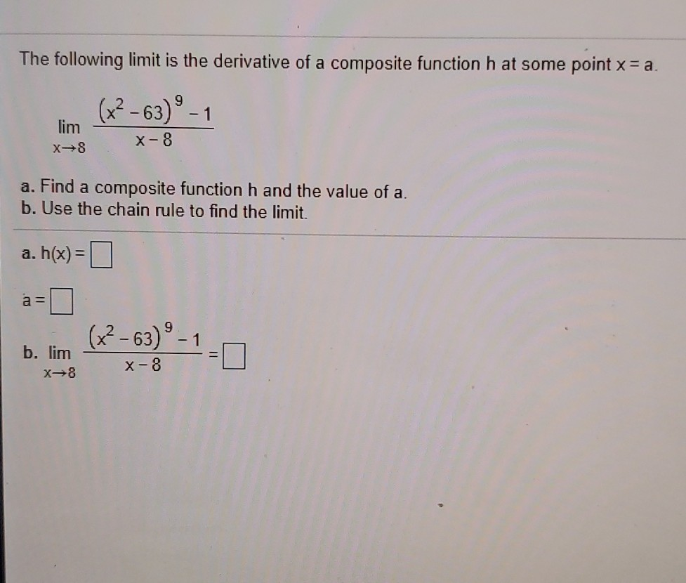 Solved The following limit is the derivative of a composite | Chegg.com
