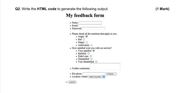 Write an Internal CSS code to change the color as red | Chegg.com