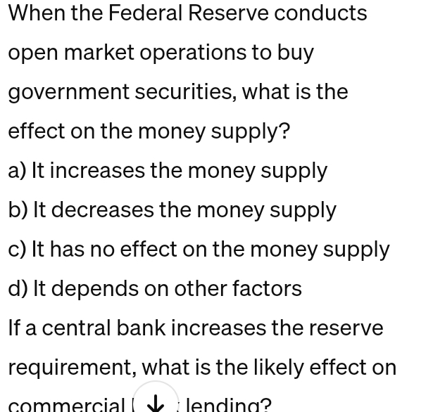 Solved Economics: When the Federal Reserve conducts open | Chegg.com
