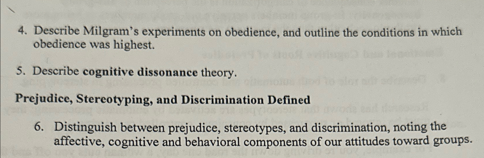 Solved Describe Milgram's experiments on obedience, and | Chegg.com