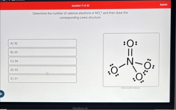 Solved Determine the number of valence electrons in NO43 and | Chegg.com