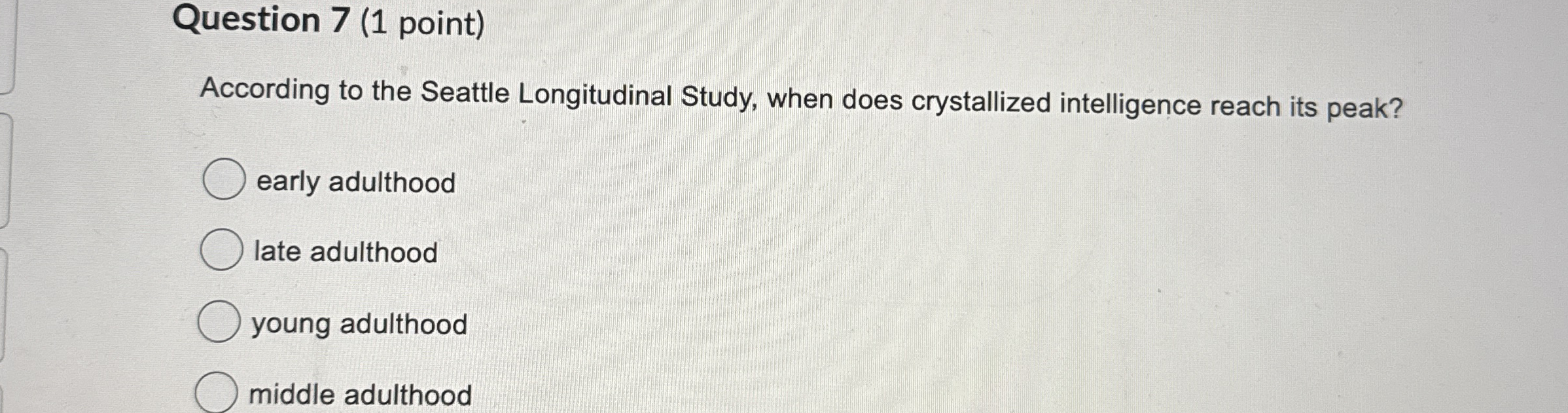 Solved Question 7 (1 ﻿point)According to the Seattle | Chegg.com