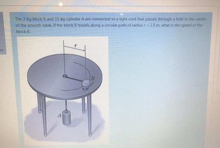 Solved The 2-kg block B and 15-kg cylinder A are connected | Chegg.com