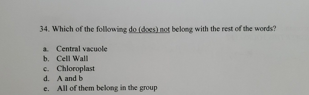 Solved Which of the following do (does) ﻿not belong with the | Chegg.com