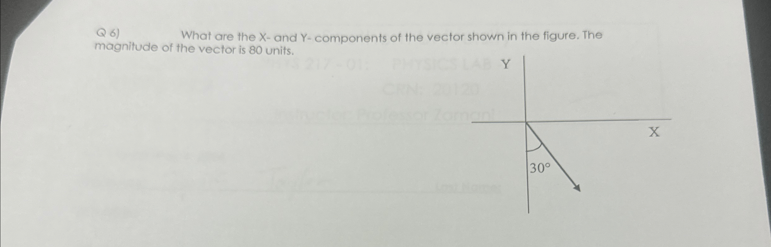 Solved Q 6)What are the x - ﻿and Y-components of the vector | Chegg.com