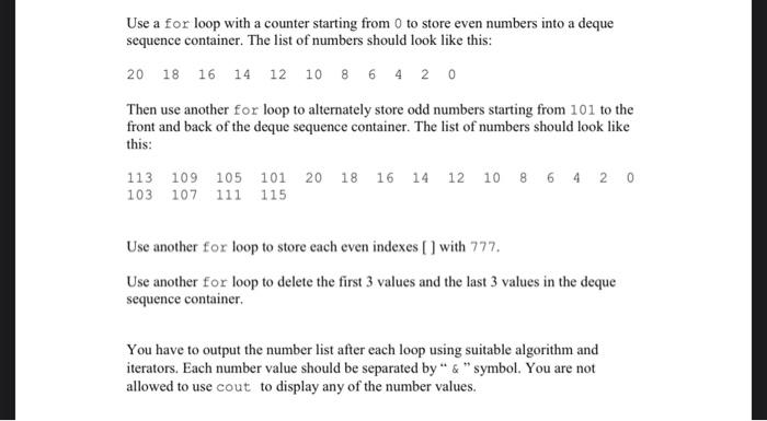 Solved Use a for loop with a counter starting from 0 to | Chegg.com