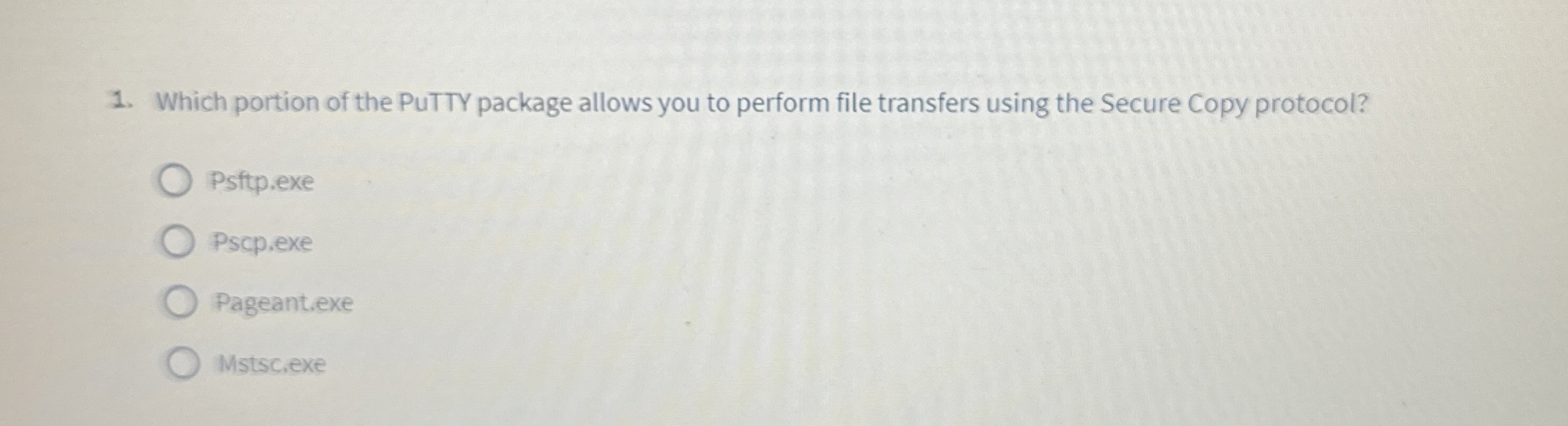 Solved Which portion of the PUTTY package allows you to | Chegg.com