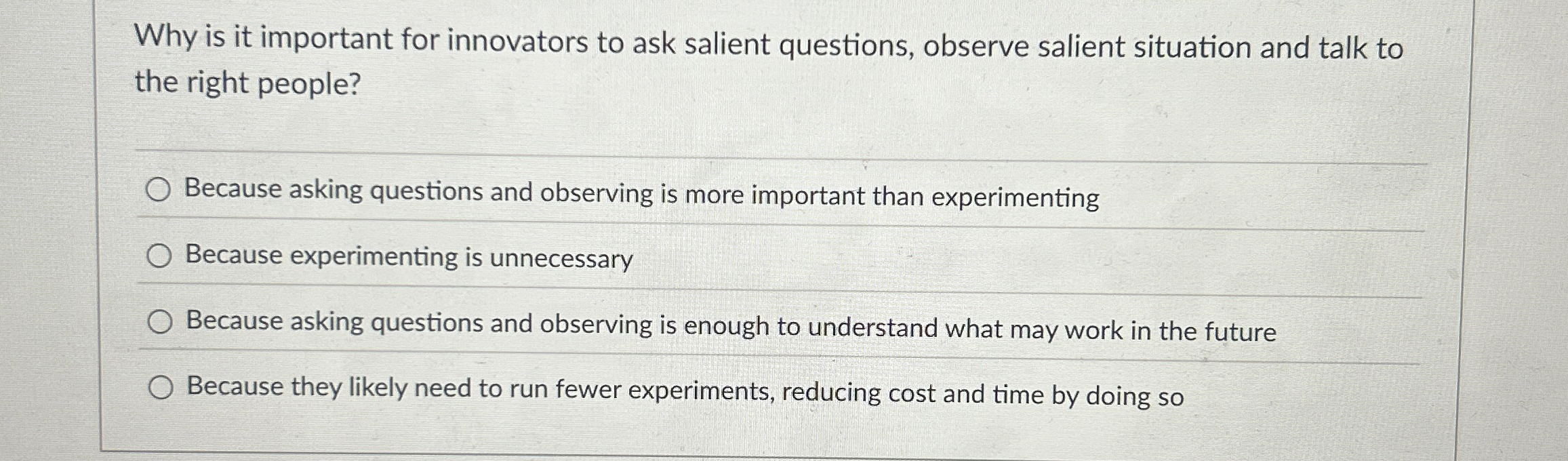 Solved Why is it important for innovators to ask salient | Chegg.com