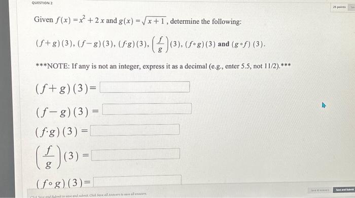 Solved Given f(x)=x2+2x and g(x)=x+1, determine the | Chegg.com