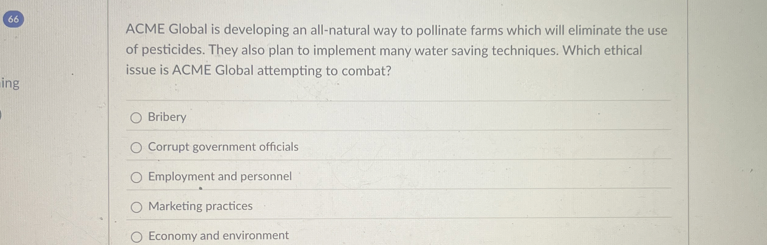 Solved ACME Global is developing an all-natural way to | Chegg.com