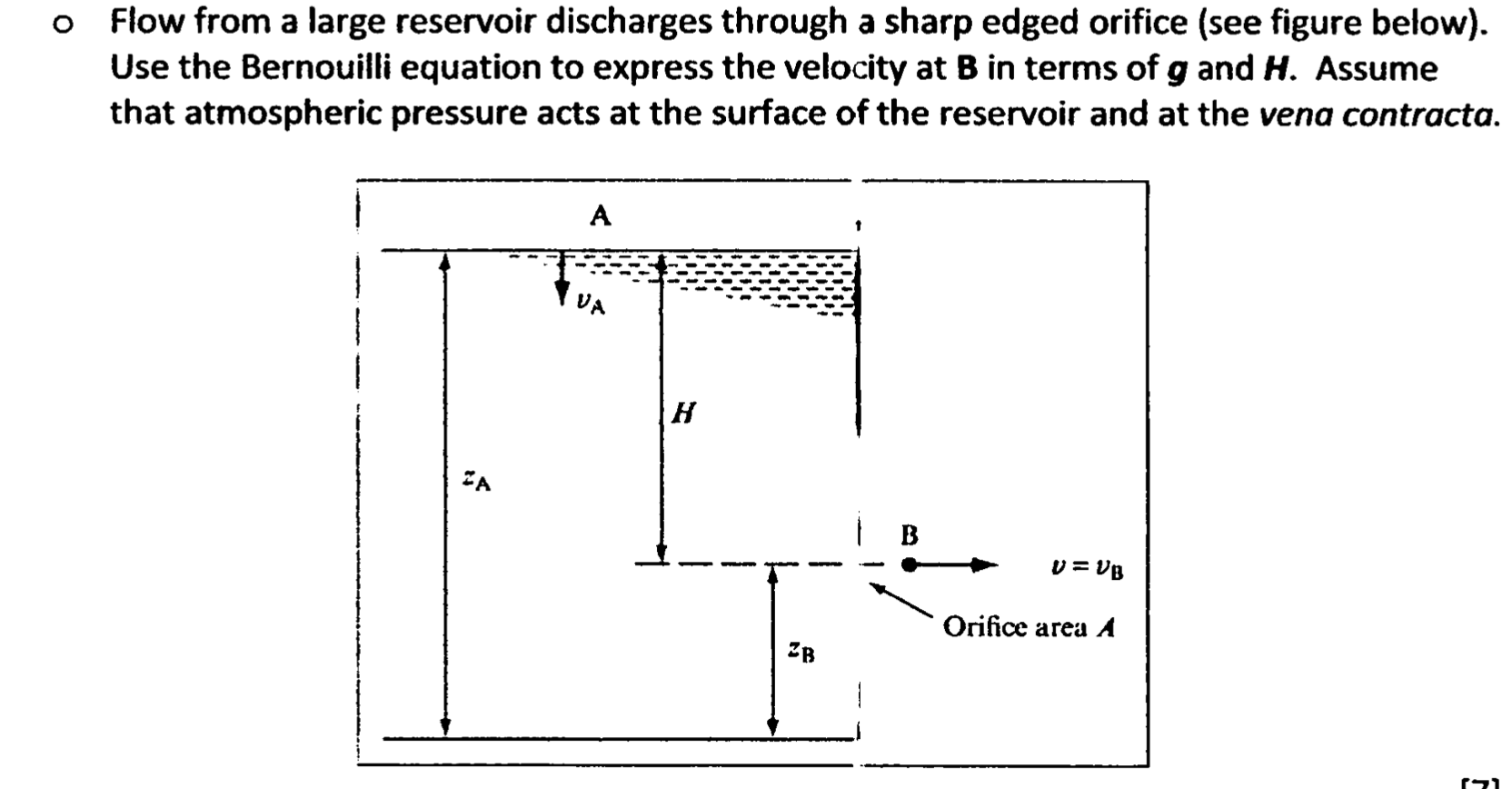 Flow from a large reservoir discharges through a | Chegg.com