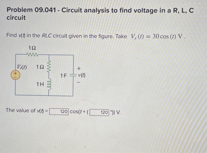 Solved Problem 09.041 - Circuit analysis to find voltage in | Chegg.com