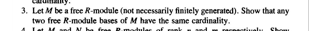 Solved Let M be a free R-module (not necessarily finitely | Chegg.com