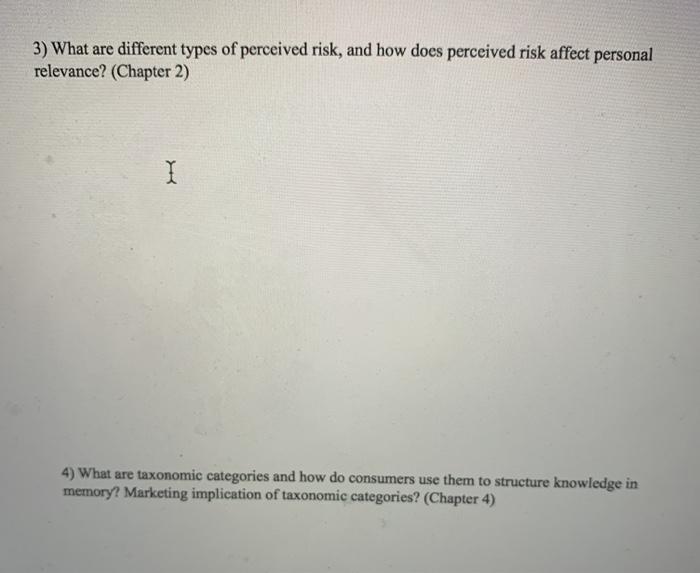 Solved 3) What are different types of perceived risk, and | Chegg.com
