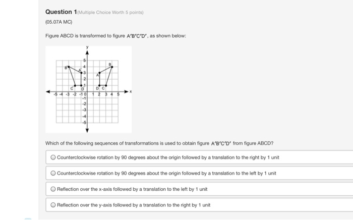 Solved Question 1 Multiple Choice Worth 5 points) (05.07A | Chegg.com