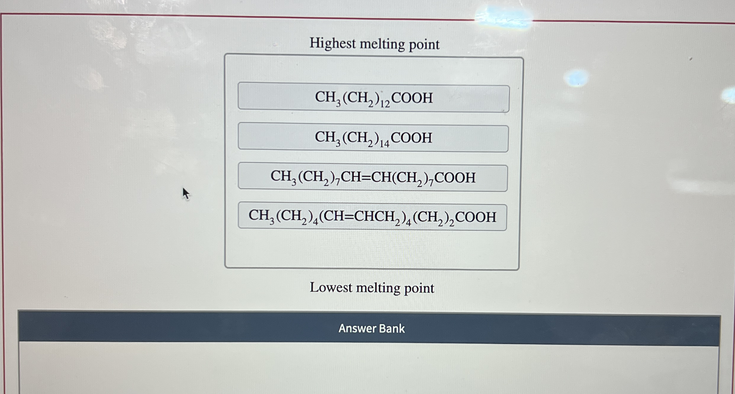 Solved Highest melting | Chegg.com