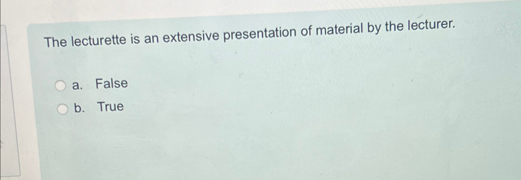 Solved The lecturette is an extensive presentation of | Chegg.com