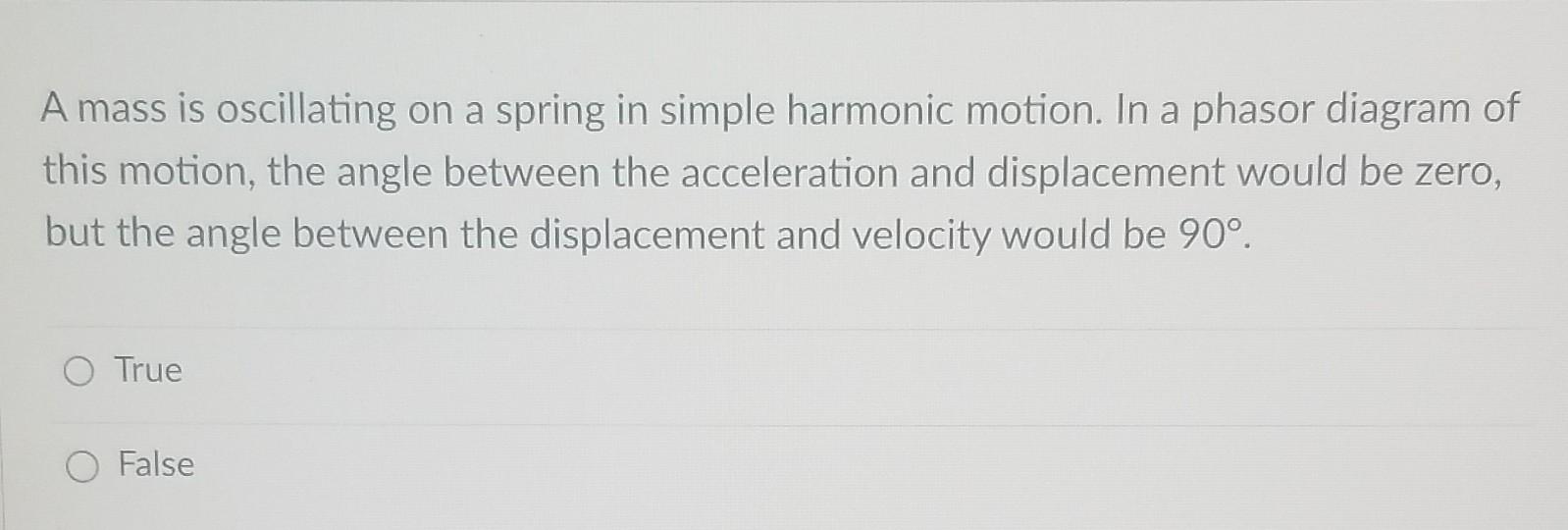 Solved A mass is oscillating on a spring in simple harmonic | Chegg.com