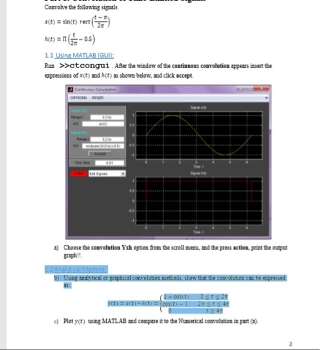 Convolve the following signals *(t) = since) rect | Chegg.com