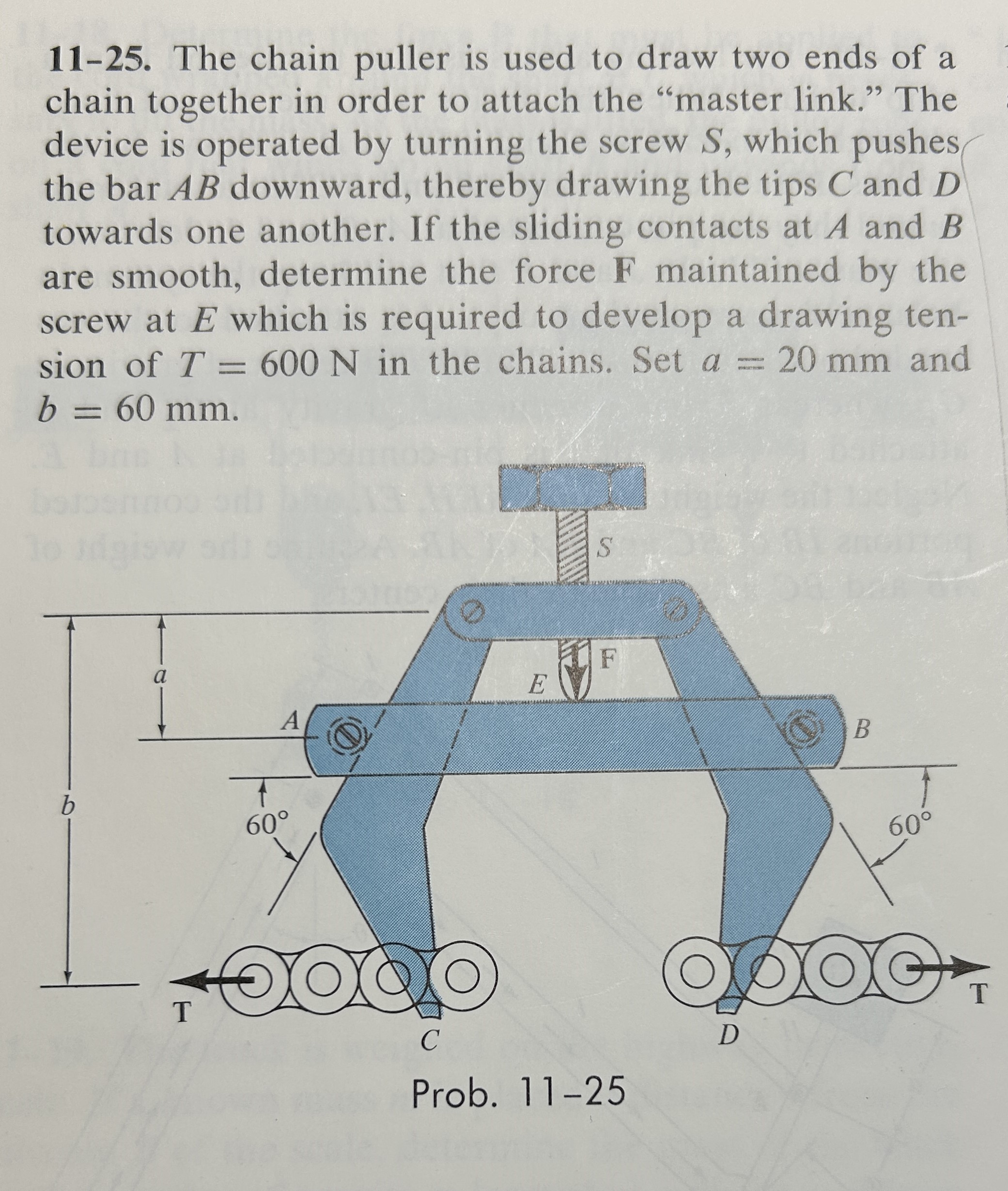 Use the principle of Virtual Work to find the force F | Chegg.com