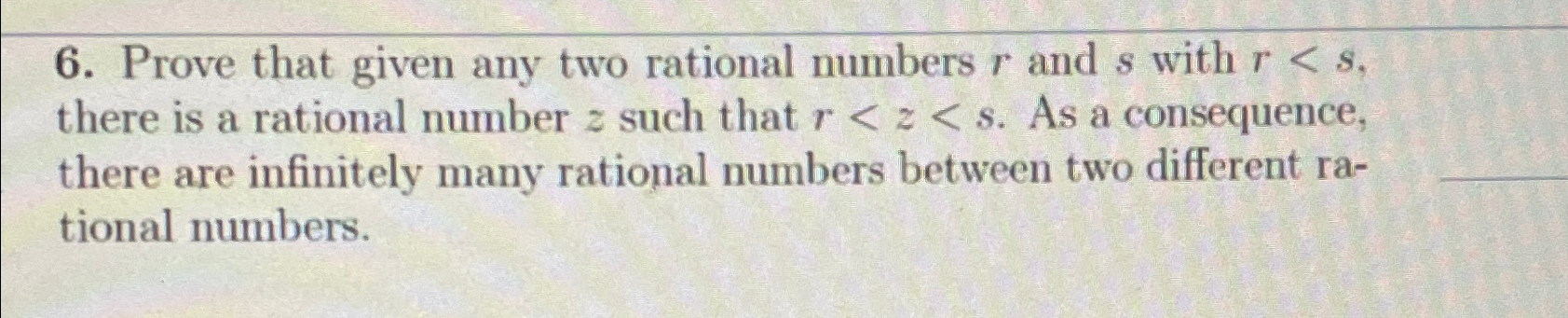 Solved Prove that given any two rational numbers r and s | Chegg.com