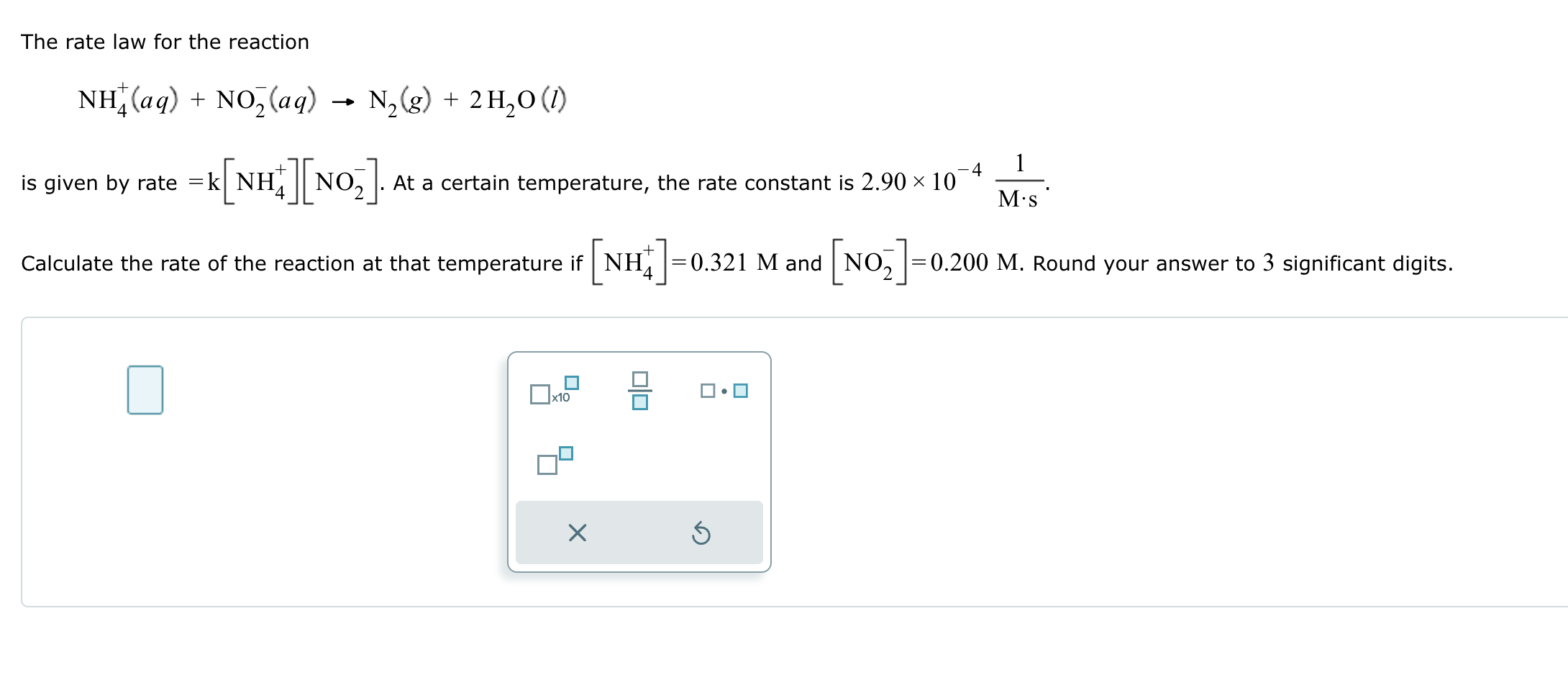 Solved Write the reaction rate expressions for the reaction | Chegg.com