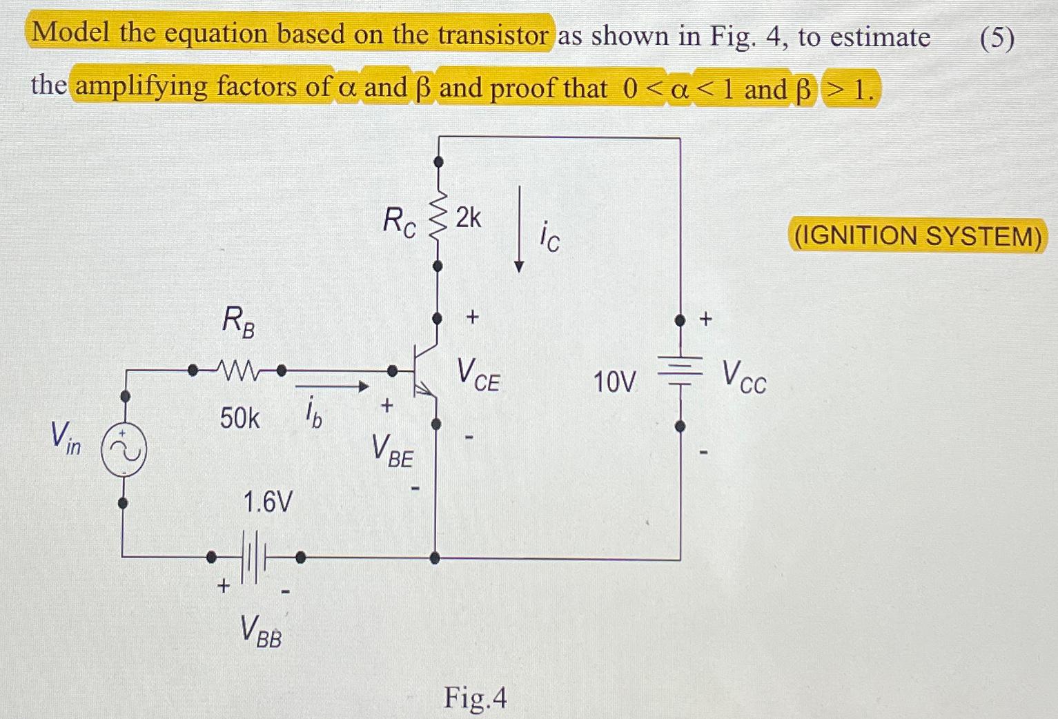 Solved Model the equation based on the transistor as shown | Chegg.com