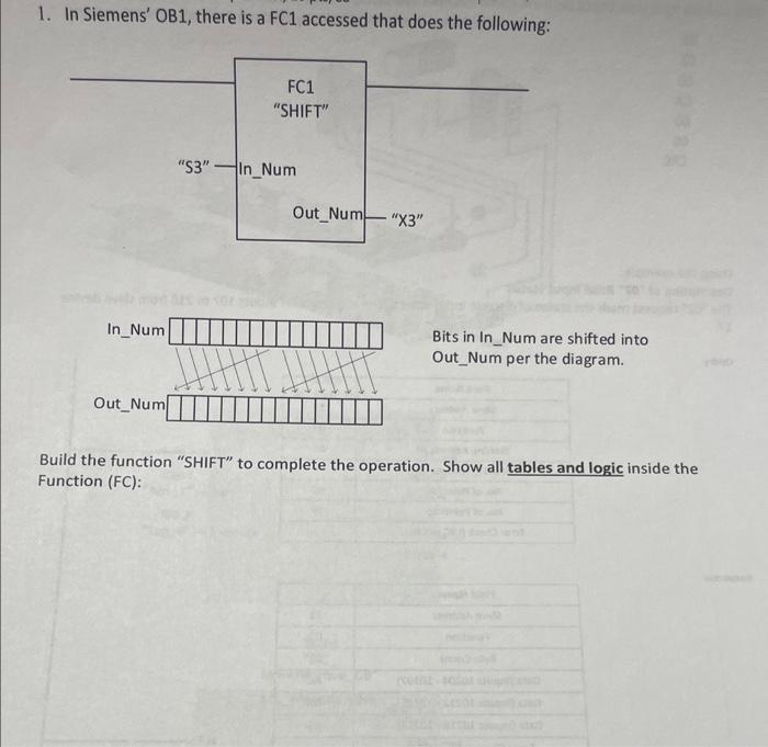 Solved 1. In Siemens' OB1, there is a FC1 accessed that does | Chegg.com
