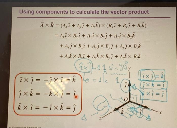 Solved Using components to calculate the vector product | Chegg.com
