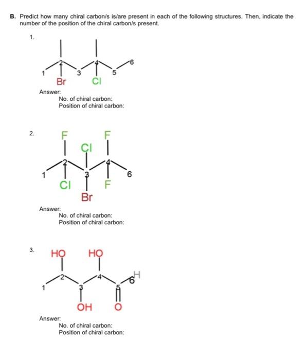 Solved ACTIVITY 2 IDENTIFICATION OF CHIRAL CARBON A. | Chegg.com