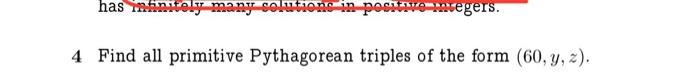 Solved Find all primitive Pythagorean triples of the form | Chegg.com