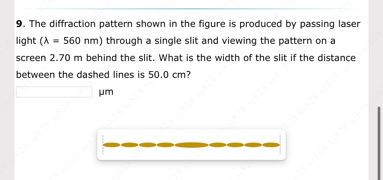 Solved The diffraction pattern shown in the figure is | Chegg.com