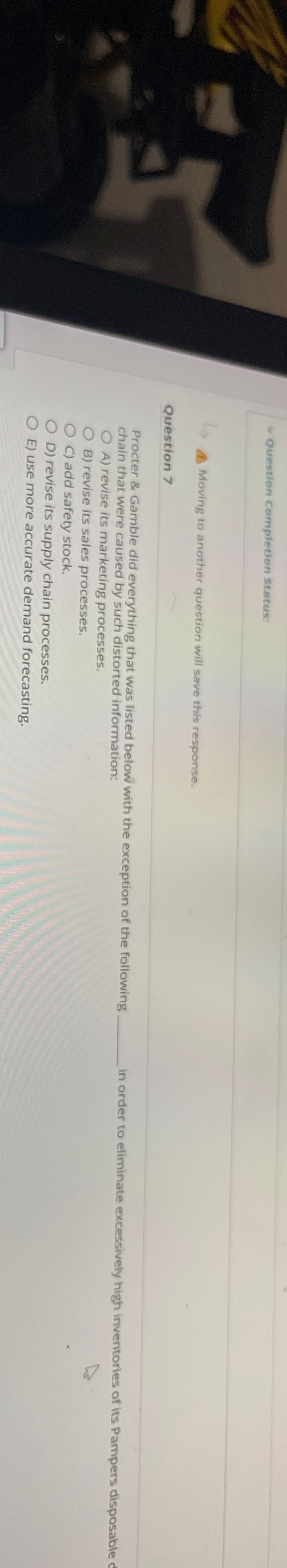 Solved Question Completion Status:Moving to another question | Chegg.com