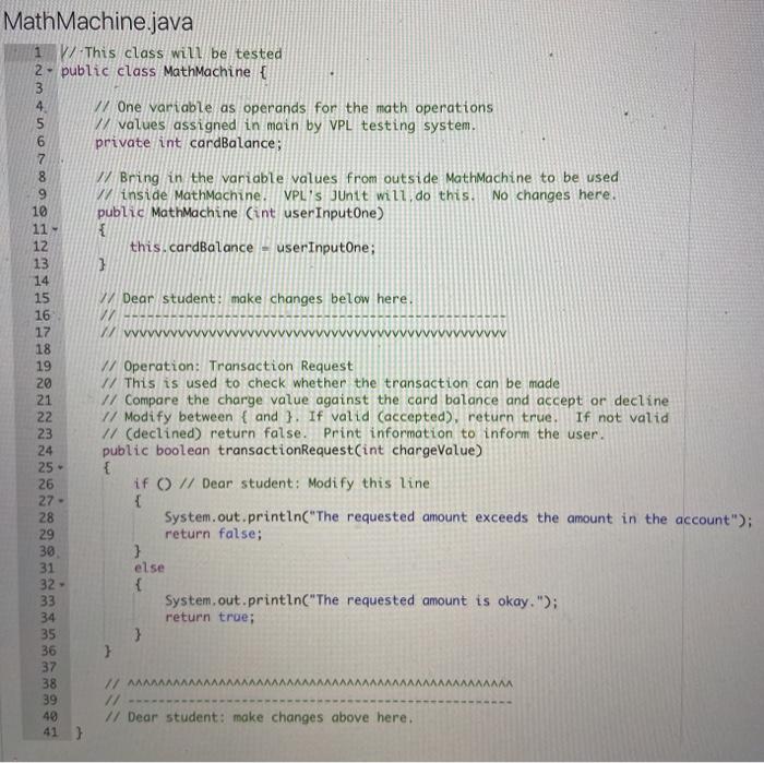 Solved Interactive: Online Java Exercise 8: verify balance | Chegg.com