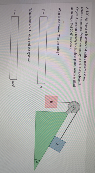Solved A 4 00 Kg Object A Is Connected With A Massless