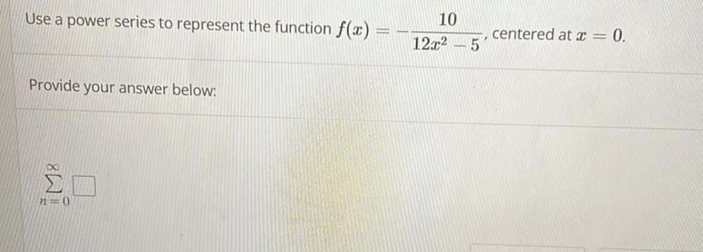 Solved Use a power series to represent the function | Chegg.com