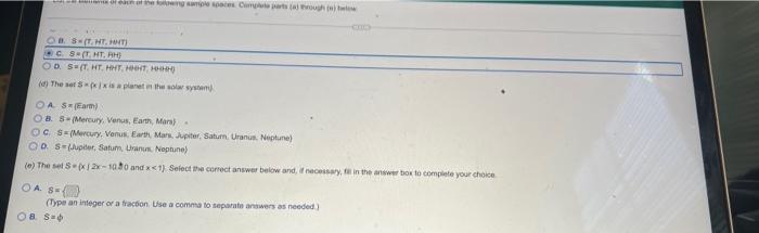 Solved List the elements of each of the following sample | Chegg.com