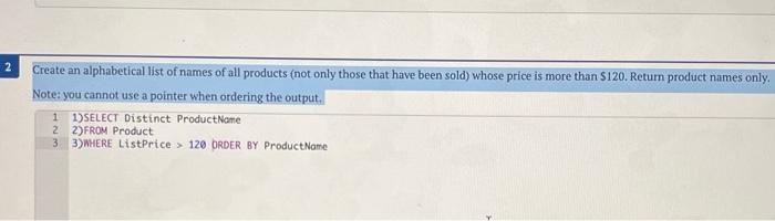 ist names of all products that are blue or green. | Chegg.com