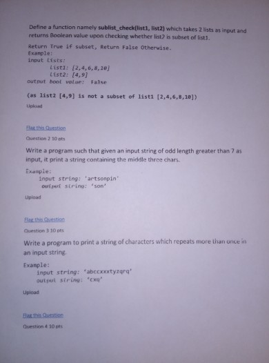 Solved Define A Function Namely Sublistcheck Listi List2 1892