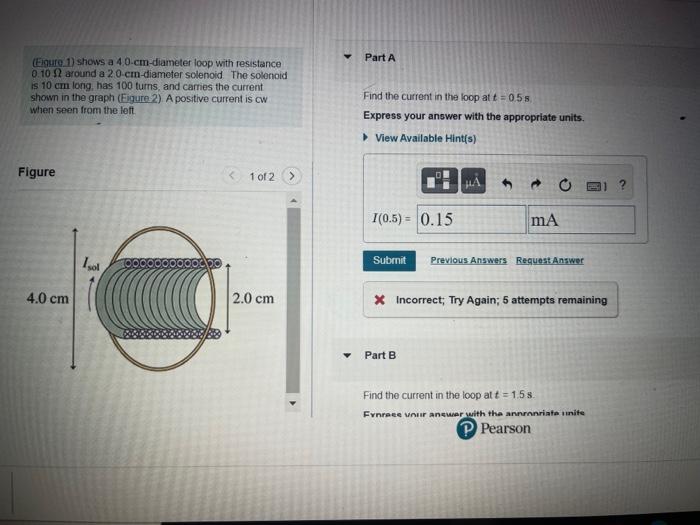 Solved Part A (Euro 1) shows a 40-cm-diameter loop with | Chegg.com
