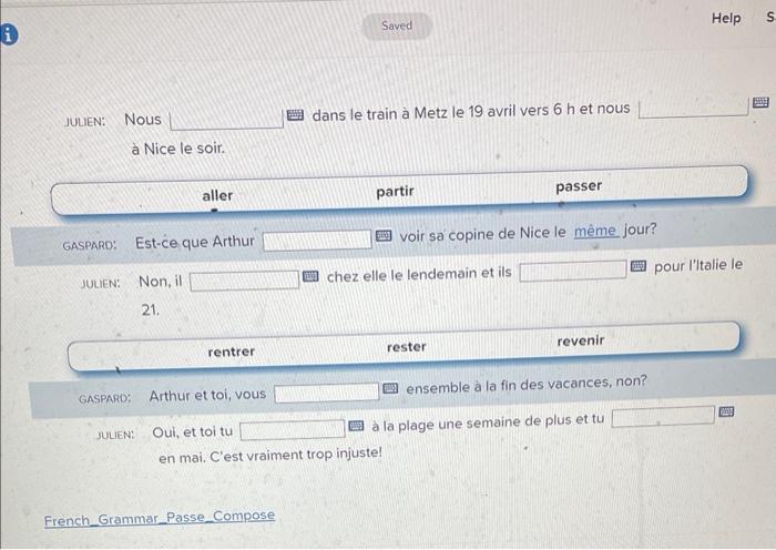 Allez-y! B. Depart en vacances. Les fistier, vos | Chegg.com