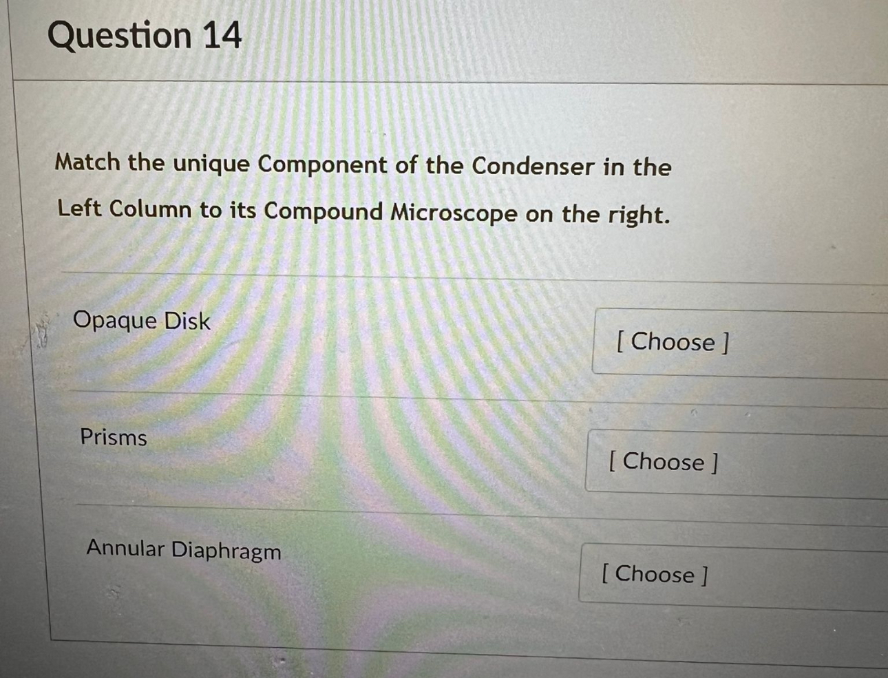 Solved Question 14Match the unique Component of the | Chegg.com