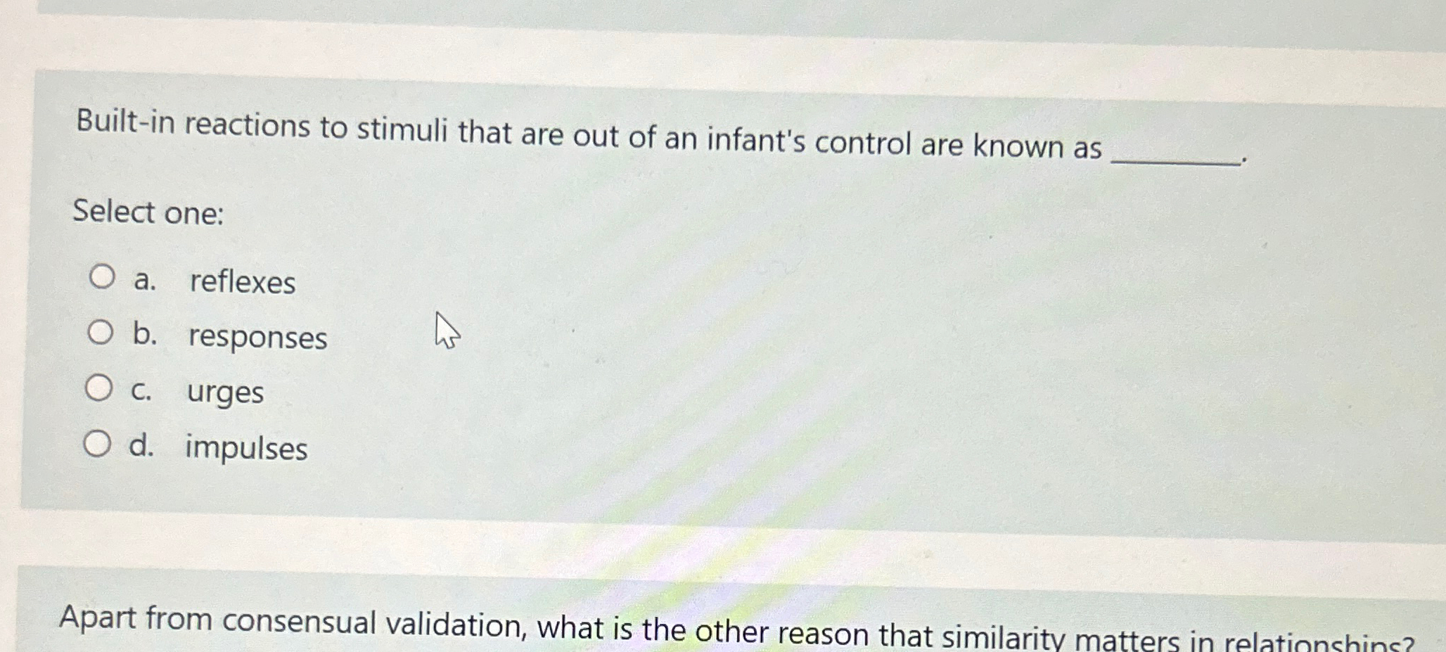 Solved Built-in reactions to stimuli that are out of an | Chegg.com