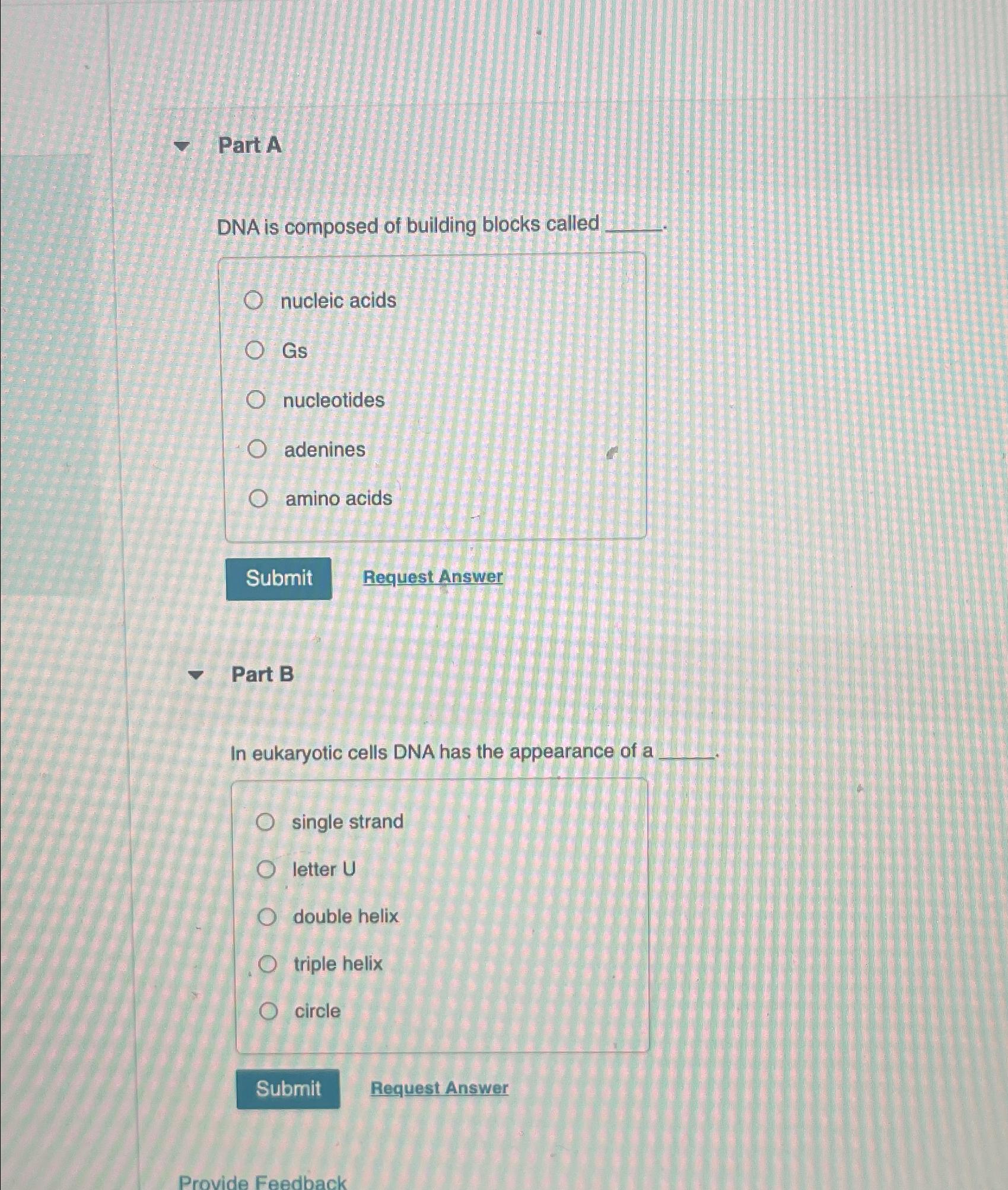 Solved Part ADNA is composed of building blocks | Chegg.com