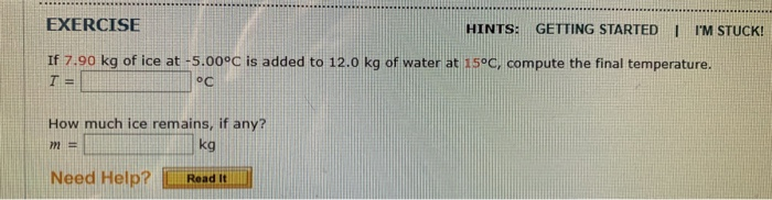 Solved EXERCISE HINTS: GETTING STARTED I'M STUCK! If 7.90 kg | Chegg.com