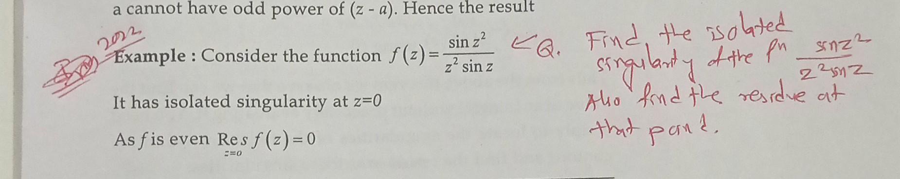 Q. Find the isolated singularity of the function | Chegg.com