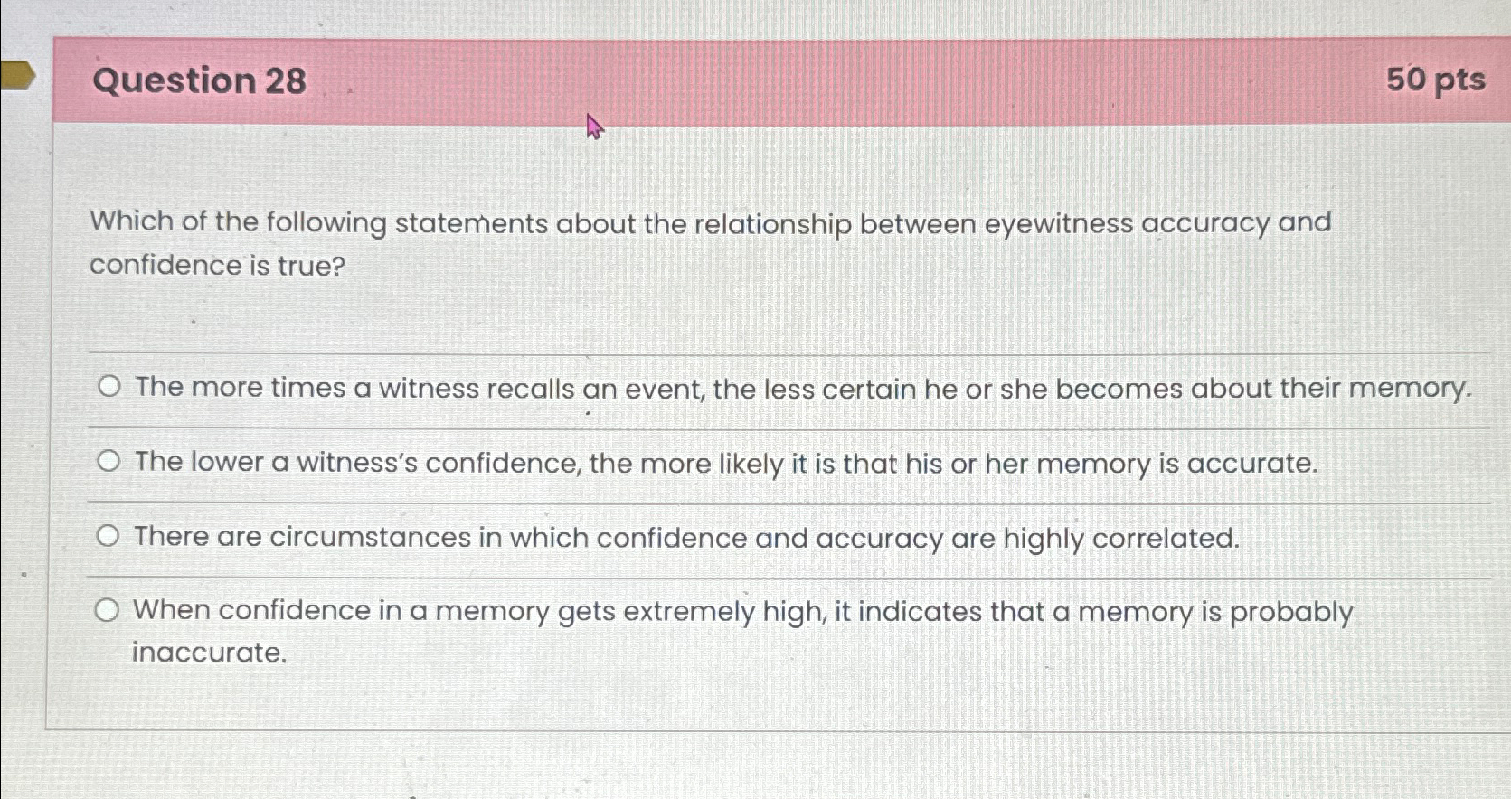 Solved Question 2850 ﻿ptsWhich of the following statements | Chegg.com