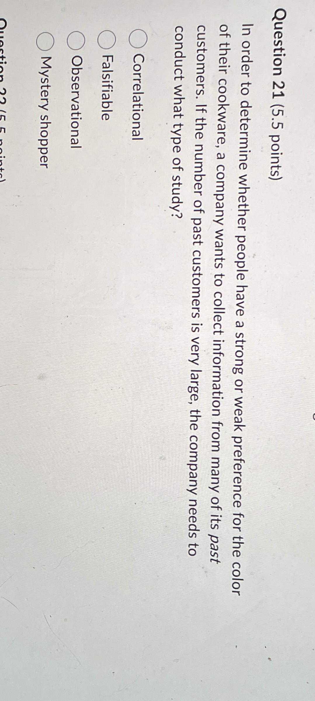 Solved Question 21 (5.5 ﻿points)In order to determine | Chegg.com